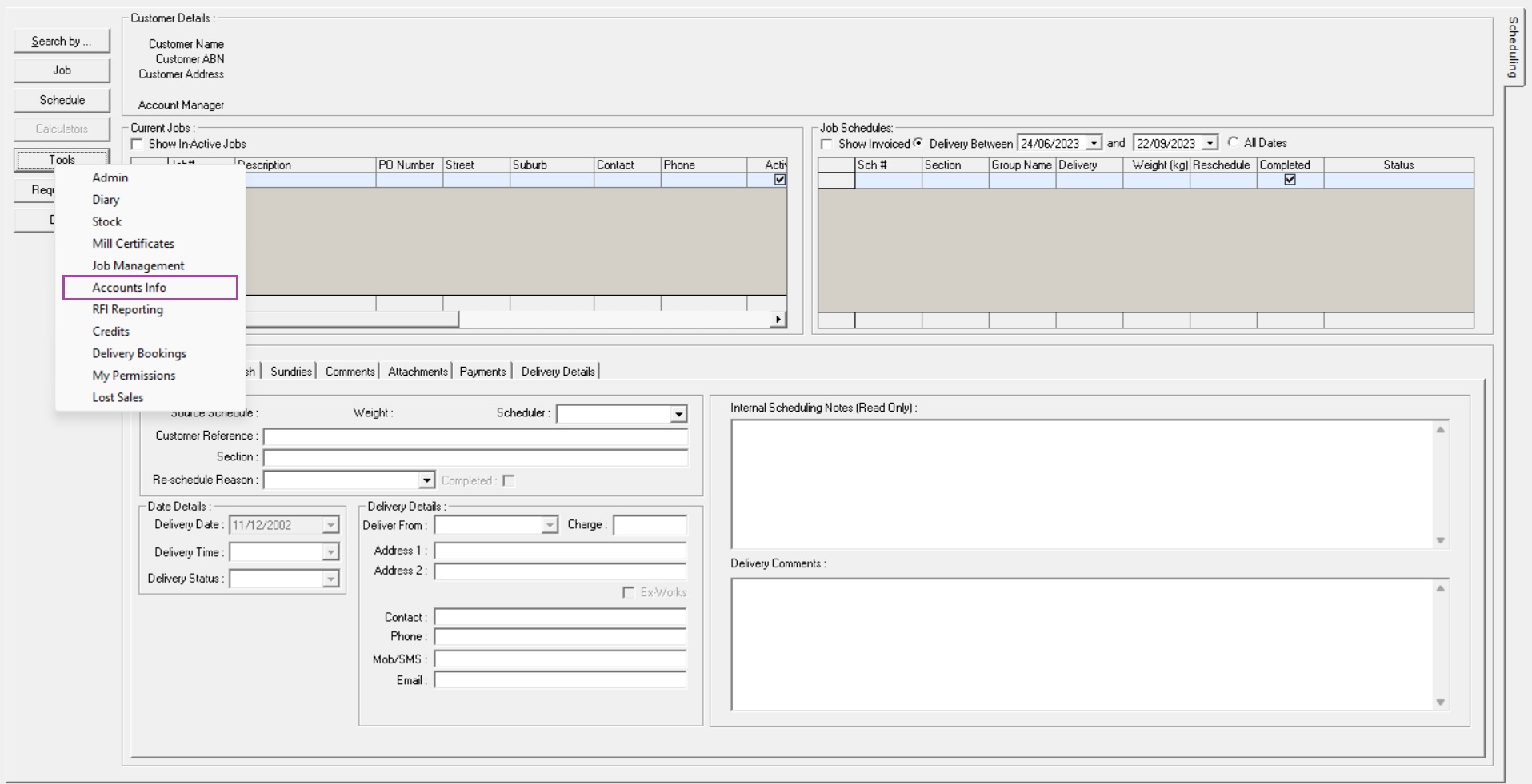 View Accounts Summary in Scheduler – Bitberry
