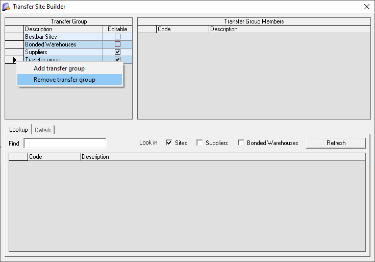 Remove a transfer group – Bitberry