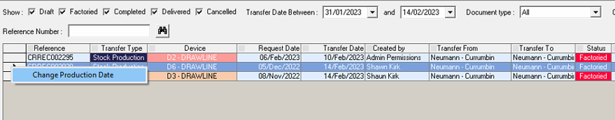 Changing Stock Production Date – Bitberry