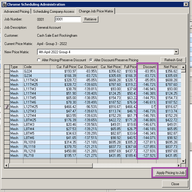 How to use the Change Job Price Matrix Tool – Bitberry