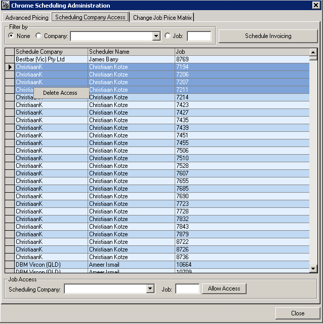 Adding and Removing Job Access to External Schedulers in Scheduler – Bitberry