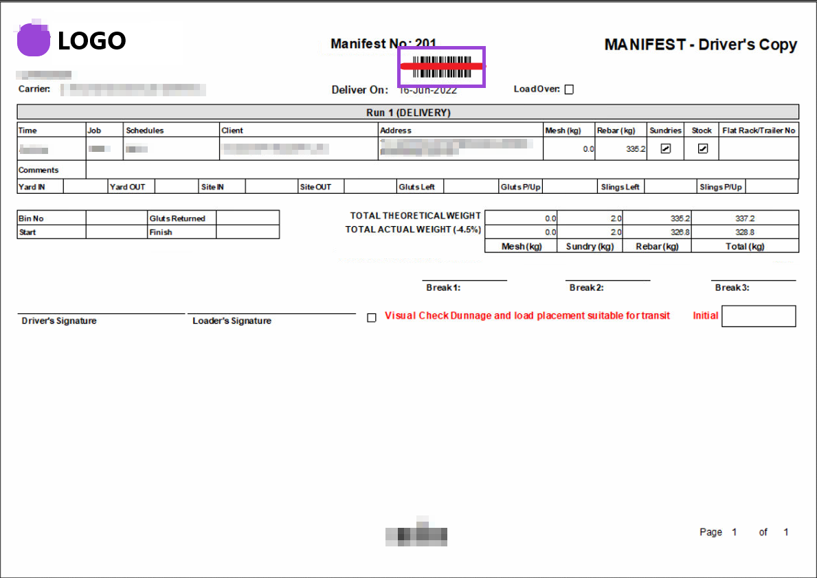 Scanning a Manifest in Elda LoadScan – Bitberry